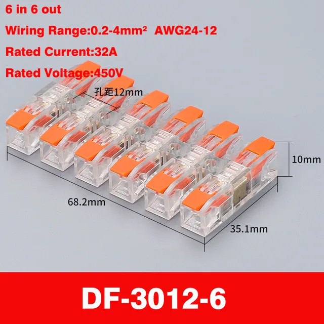 wiring terminal Quick Press type Electrical Docking 2-12 Pin Screw ...