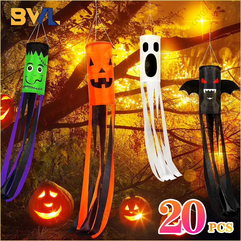 20PCS-New-Halloween-Ghost-Windsock-Flag-Waterproof-Ghost-Flag-Patio ...