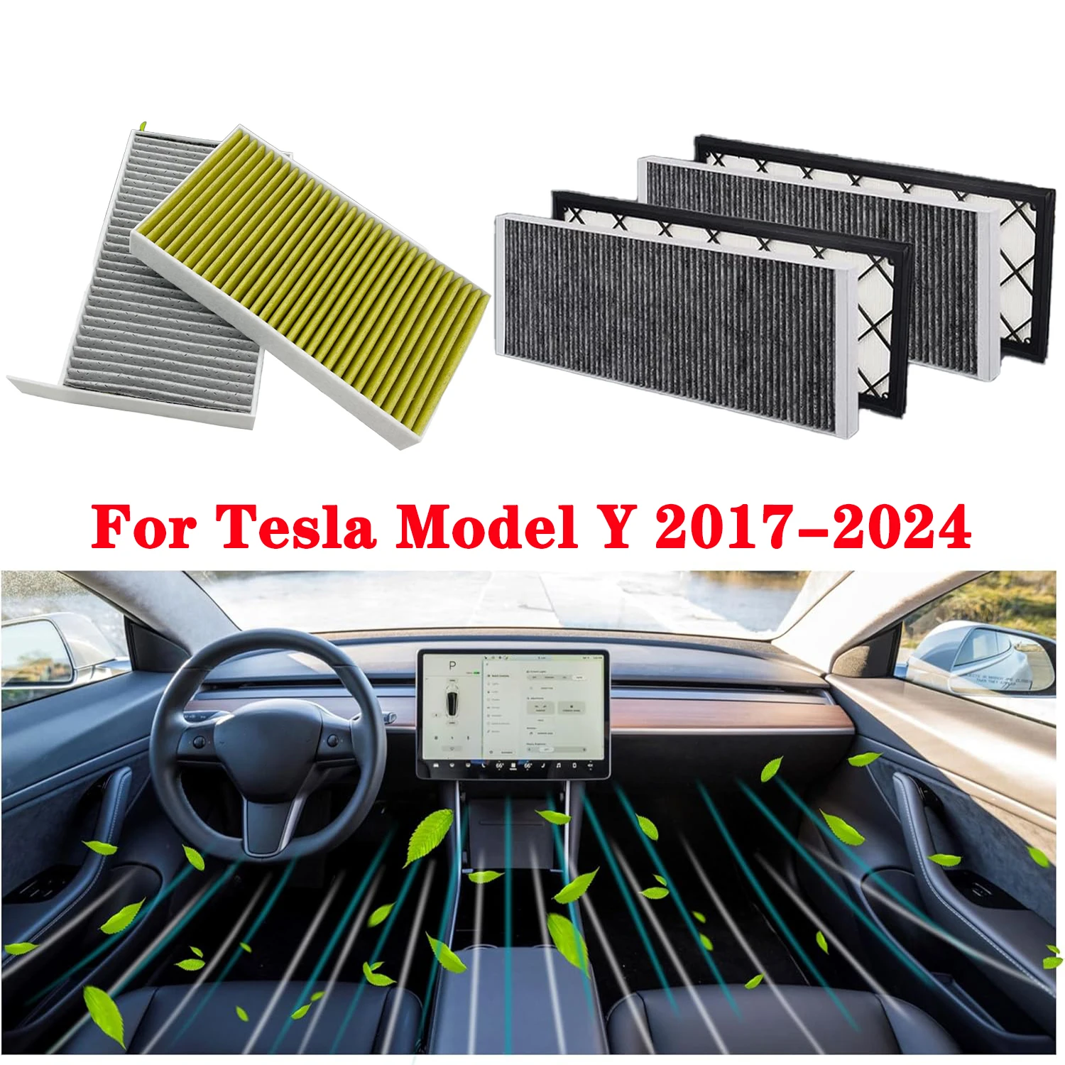 Internal-External-Cabin-Air-Filter-For-Tesla-Model-Y-2024-2017-HEPA-Air ...