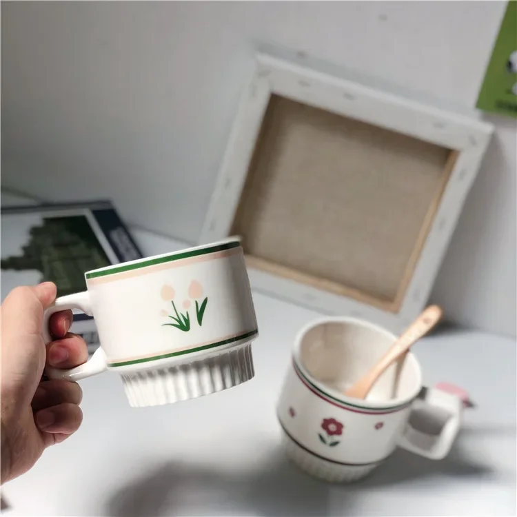 South-Korea-INS-Wind-Kitchen-Accessories-Tulip-Ceramic-Mug-Vintage-Milk ...