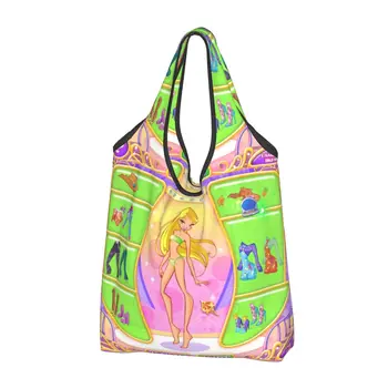 Custom Recycling Disney Anime Winx Club Shopping Bag Women Tote Bag ...