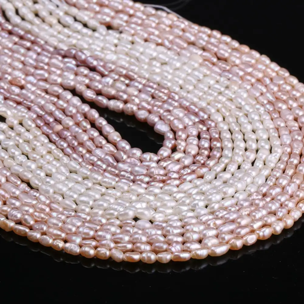 New White Pink Purple Rice Pearl Beads Simple And Stylish Party Jewelry ...