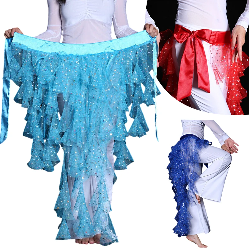 Shining Lace Pattern Belly Dance Hip Scarf for Women Exotic Dancing ...