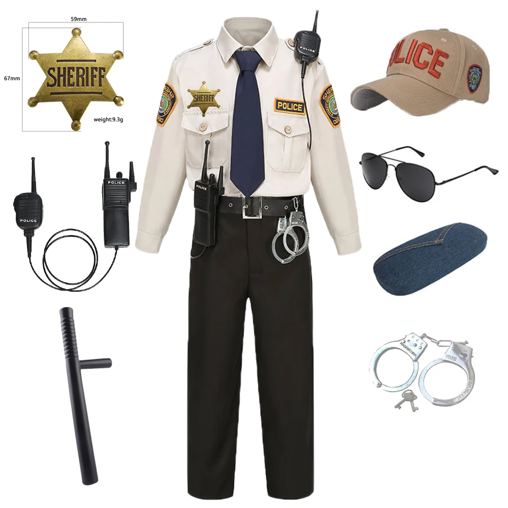 European-American-Boys-Police-Cosplay-Costume-Party-Policeman-Uniform ...