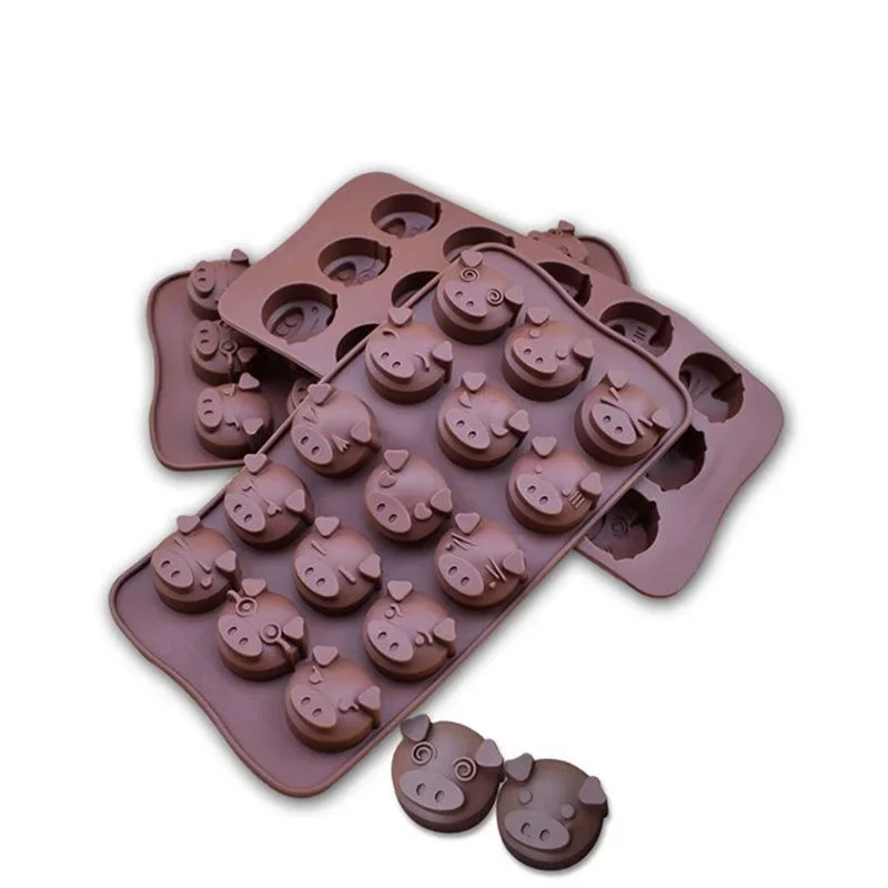 Household-Kitchen-Silicone-Pork-Head-Chocolate-Die-Pig-Head-Ice-Grid ...