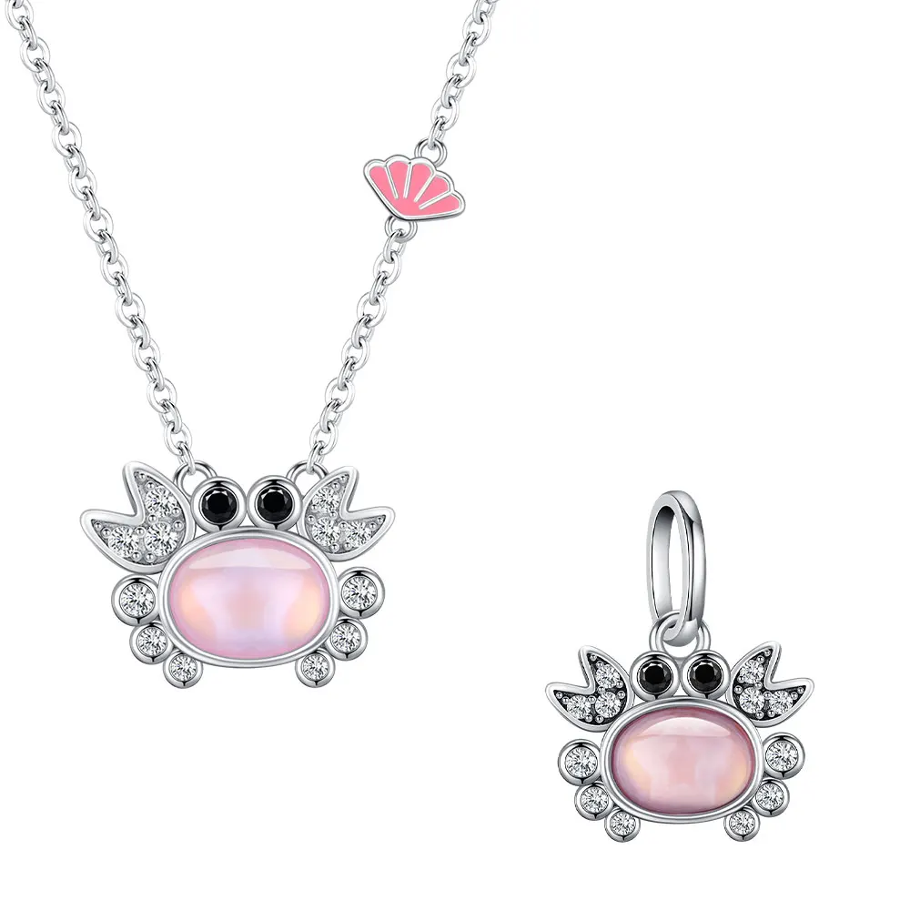 Abalorio-y-collar-de-cangrejo-Rosa-Original-para-mujer-joyer-a-de-moda ...