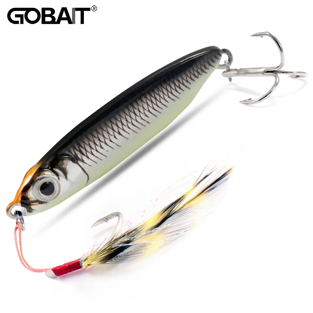 Fishing-Lure-Feather-Carbon-Colorful-Metal-Jig-25g-Bass-Spoon ...