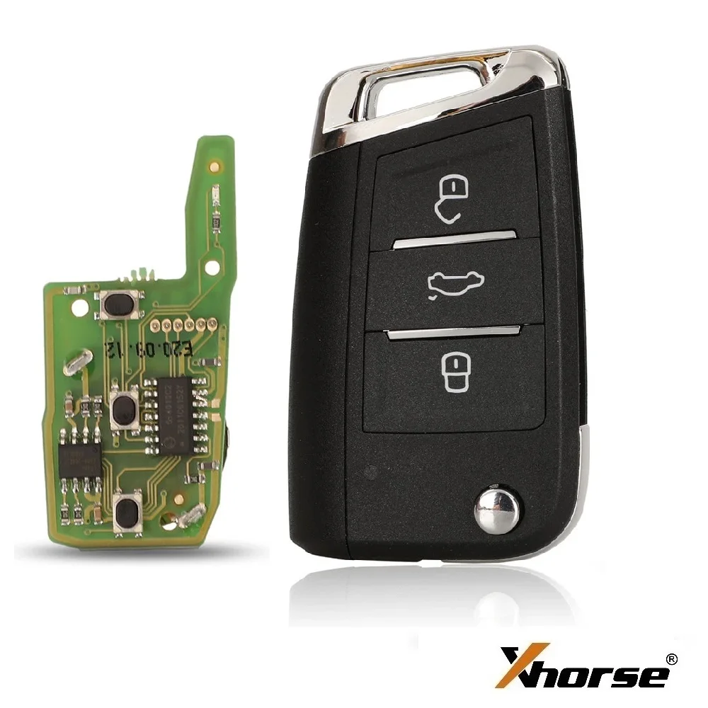 For VW MQB Flip 3 Buttons Xhorse Wire Remote Key XKMQB1EN| | - AliExpress