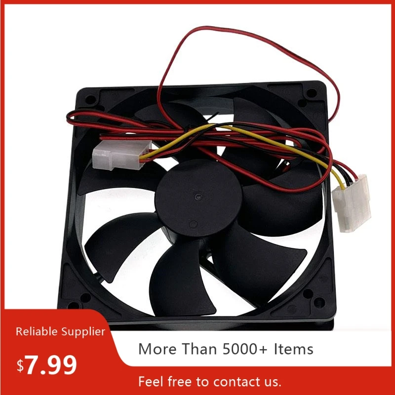 120mm 12V Dual Ball Bearing Case Fan, 1700RPM, 58CFM, Molex 4D Plug, PC ...