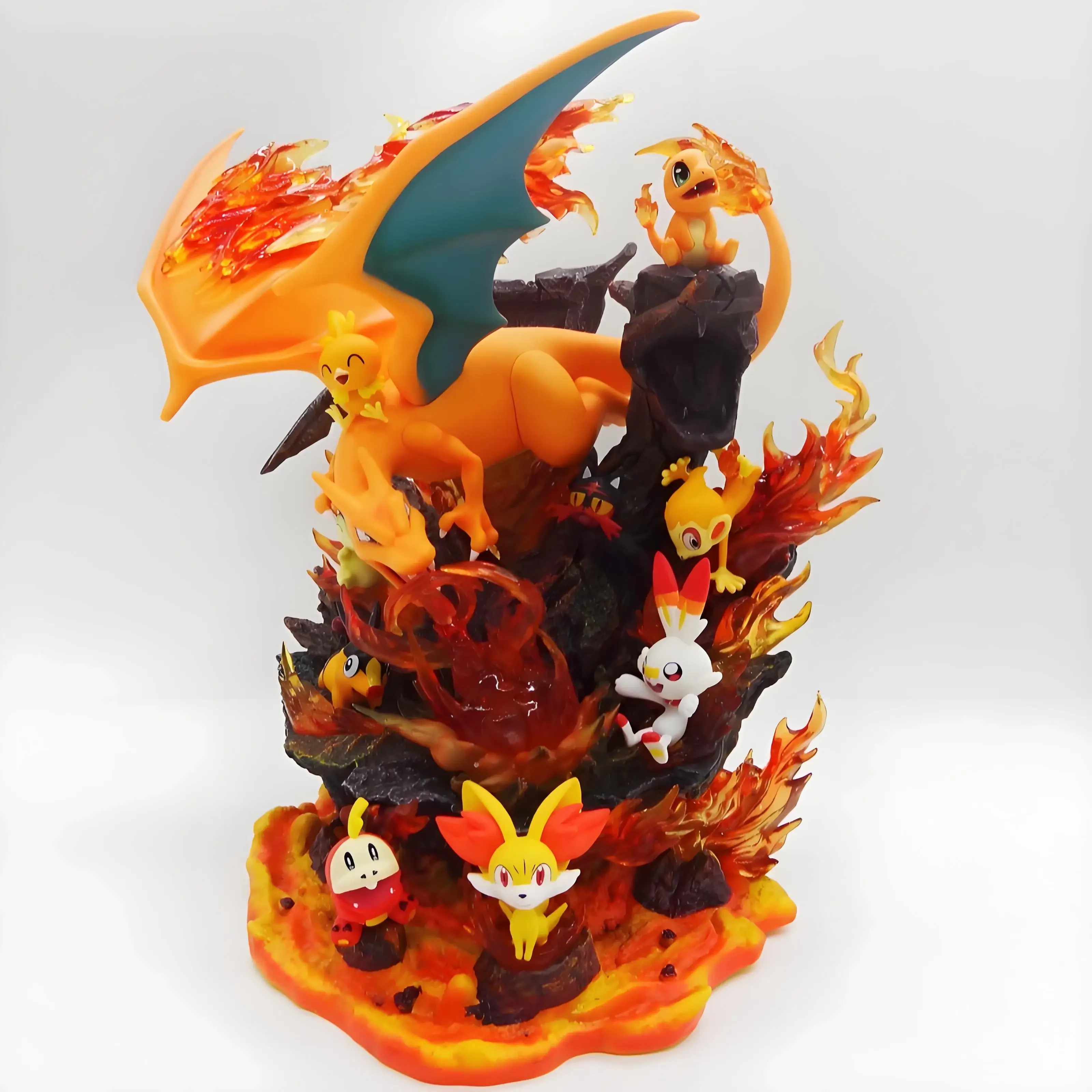 32cm Pokemon Anime Figure Charizard Charmander Torchic Grass Type Lumi ...