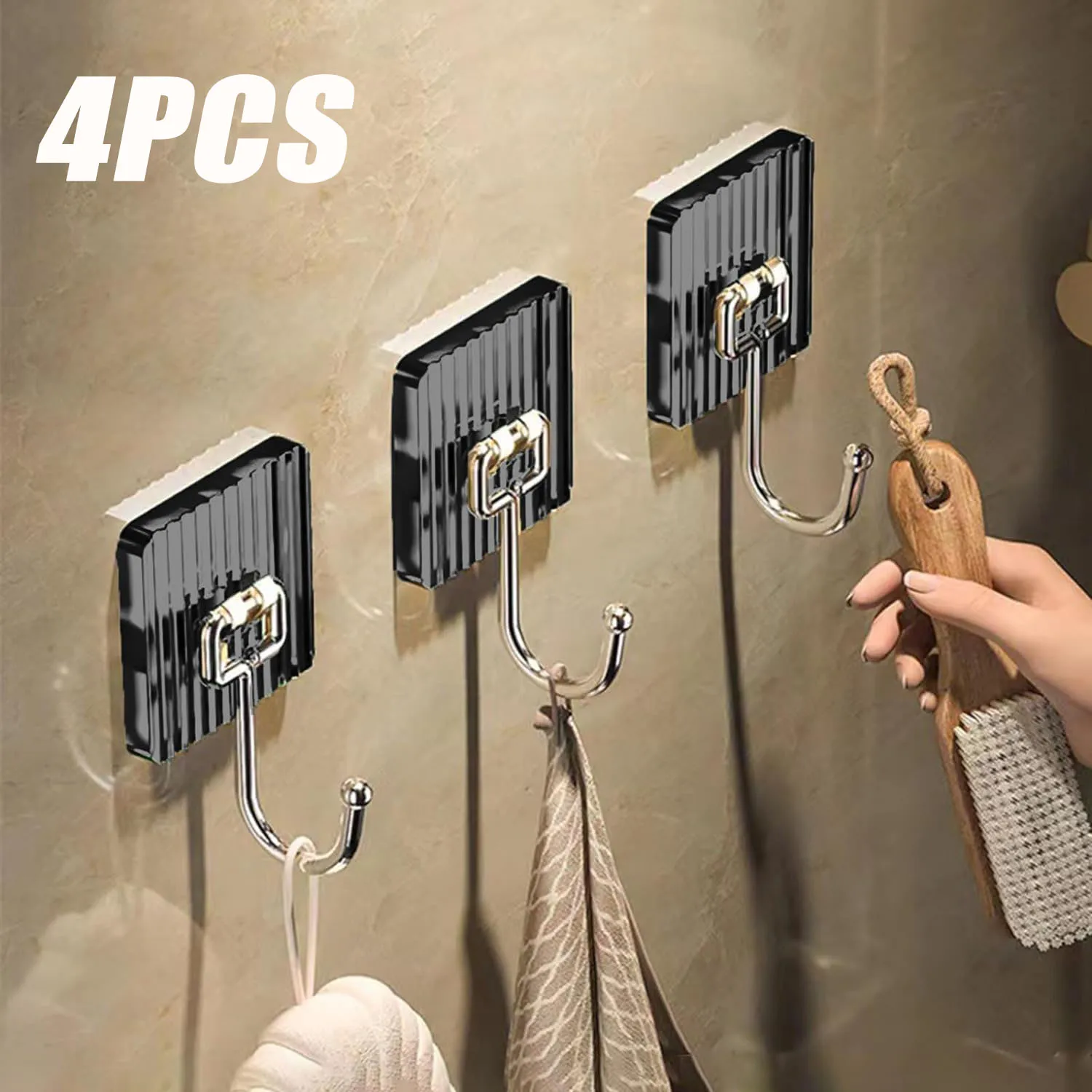 1-4pcs-Luxury-Punch-Free-Wall-Hooks-Strong-Sticky-Coat-Hanger-Rack-for ...