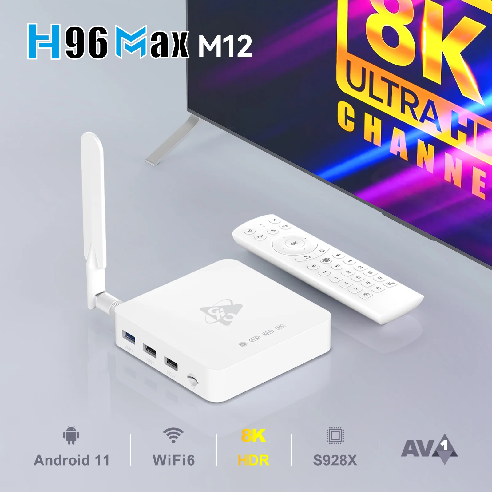 2024-super-8k-Android-11-AI-SR-smart-TV-box-Amlogic-S928X-H96-MAX-M12 ...