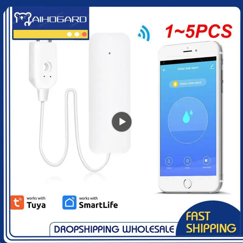 1-5PCS-Tuya-Smart-Home-Water-Sensor-Leak-Detector-Flood-Water-leakage ...