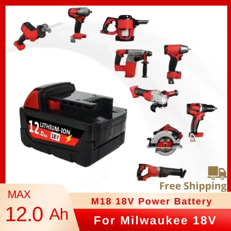 For-Milwaukee-M18-Battery-18V-6-0Ah-9-0Ah-12-0Ah-Li-Ion-Replacement-48 ...