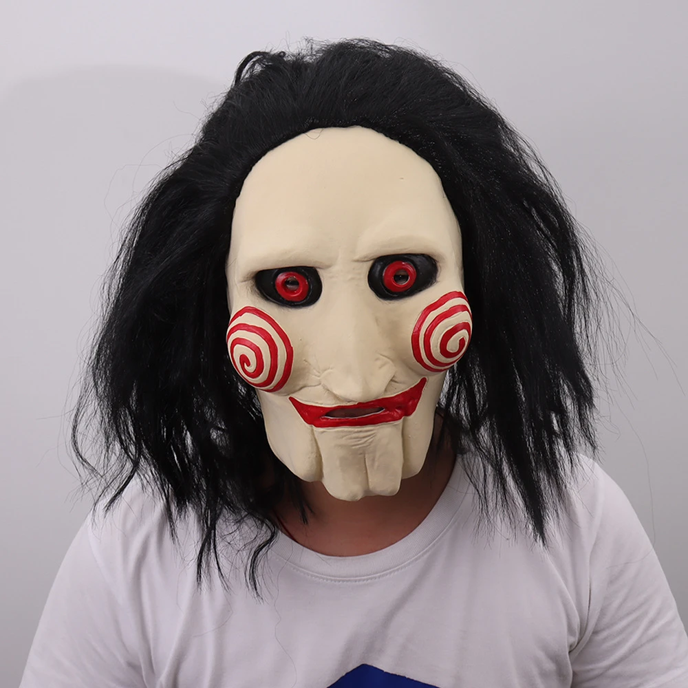 Movie-Saw-Chainsaw-Massacre-Jigsaw-Puppet-Masks-with-Wig-Hair-Latex ...