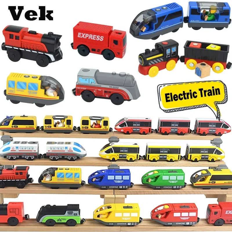 Wooden-Train-Railway-Accessories-Electric-Train-Magnetic-Rail-Car ...