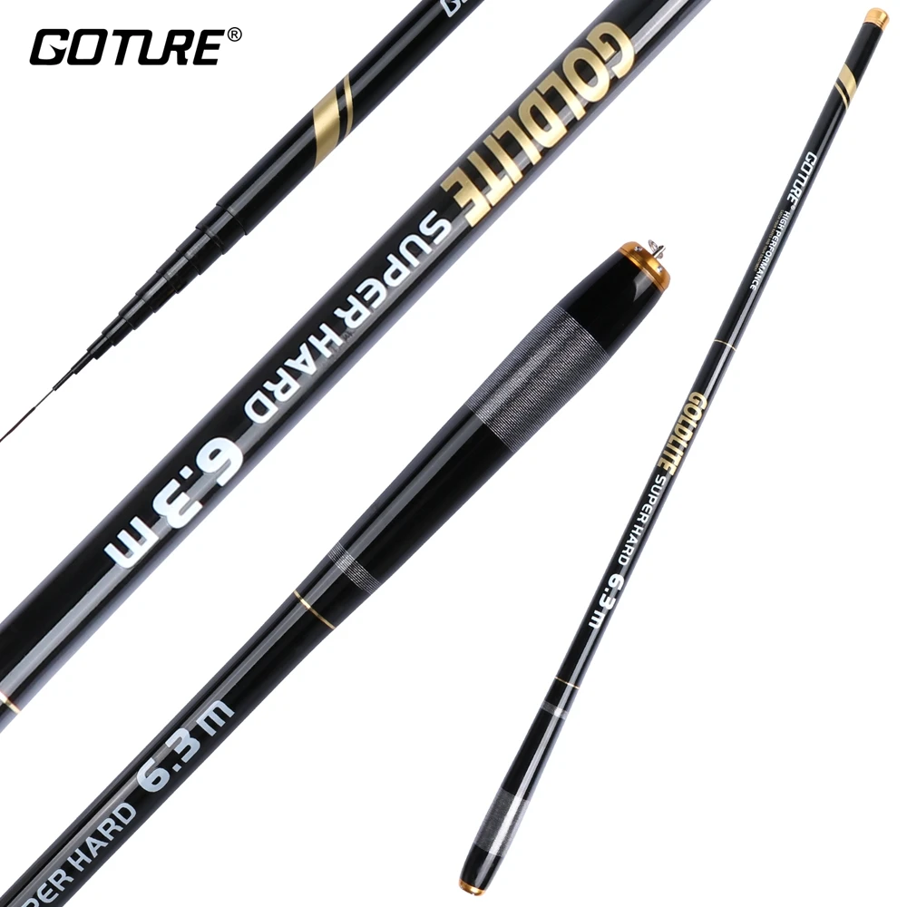 Goture GOLDLITE Telescopic Fishing Rod 3.6-7.2M 2/8 3/7 Power Hard Hand ...