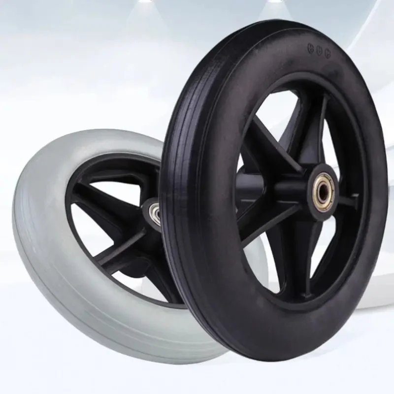 6/7/8 Inch Rubber Wheels Smooth Flexible Heavy Duty Wheelchair Front ...