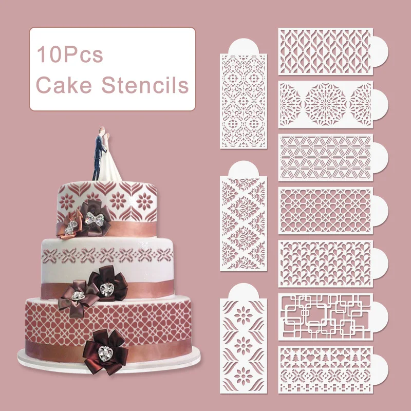 4pcs Baking Fondant Cake Stencil | Cake Stencil Wedding Decoration ...