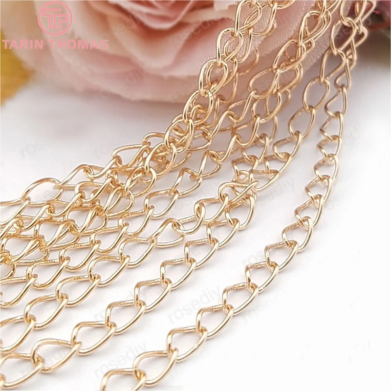 (4313)2 meters width 3.1MM 24K Champagne Gold Color Plated Copper ...