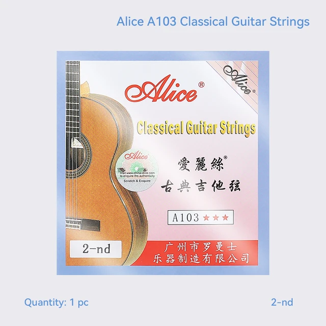 Alice A103 Strings for Classical Guitar Nylon Core Silver Plated Alloy Windings Anti-Rust ...