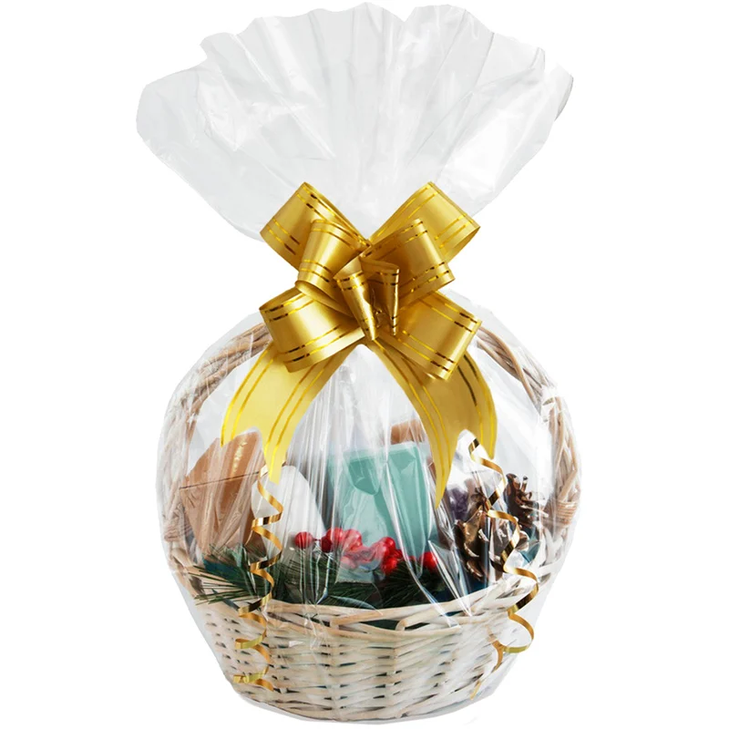 Big Clear Cellophane Wrap For Gift Flower Bouquet Baskets Wrapping Arts ...