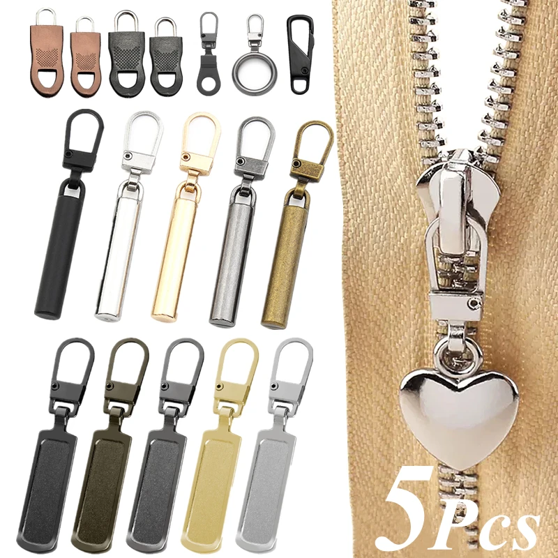 5-Pcs-Replacement-Zipper-Pull-Puller-End-Fit-Rope-Tag-Clothing-Zip ...