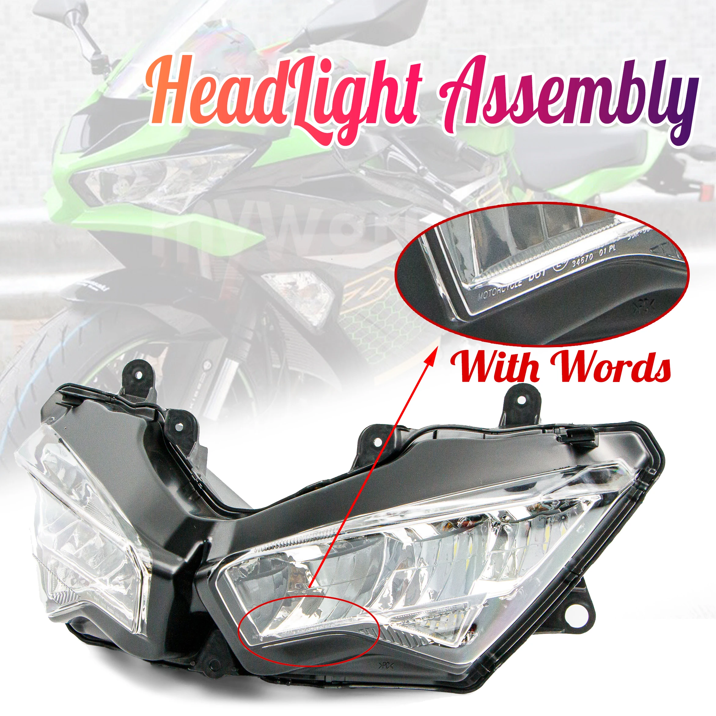 Fit-For-Kawasaki-Ninja-400-2018-2022-Motorcycle-Headlight-Assembly ...