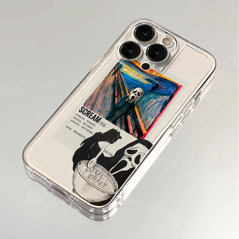 Scary Scream Ghost Phone Case for iPhone 16 15 14 Plus 13 12 Mini 11 ...