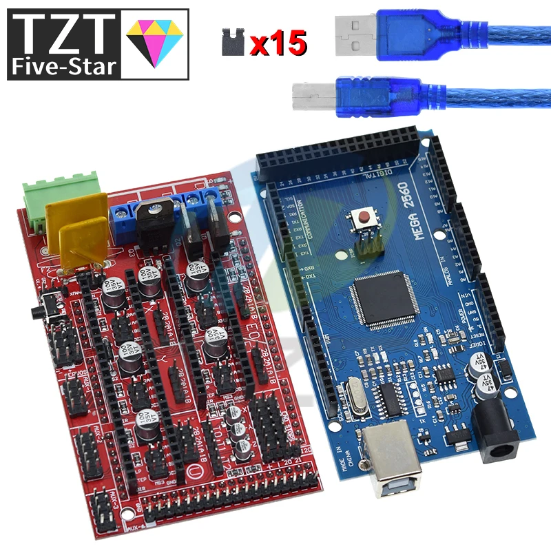 TZT-Mega-2560-R3-Mega2560-REV3-RAMPS-1-4-Controller-for-Arduino-3D ...