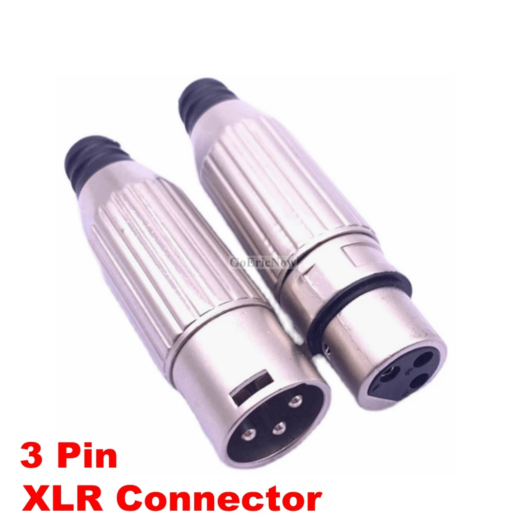 Conector Xlr de 3 pines para micrófono, conector macho y hembra para Audio y altavoz, 1 piezas ...