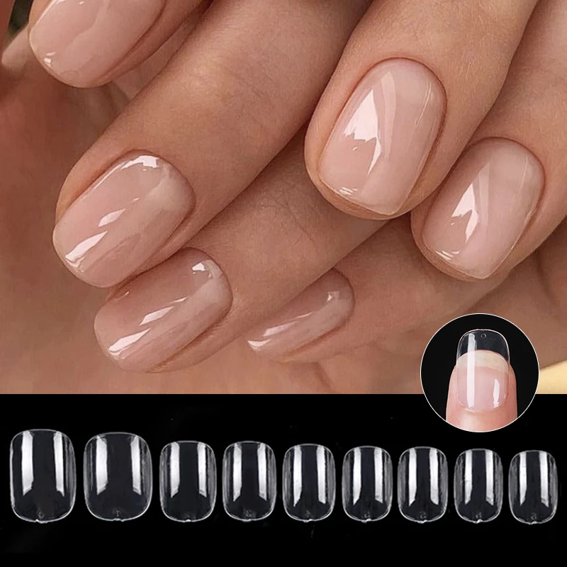 Acrylic Extension Fake Nails Full Coverage False Nails Tips Clear ...