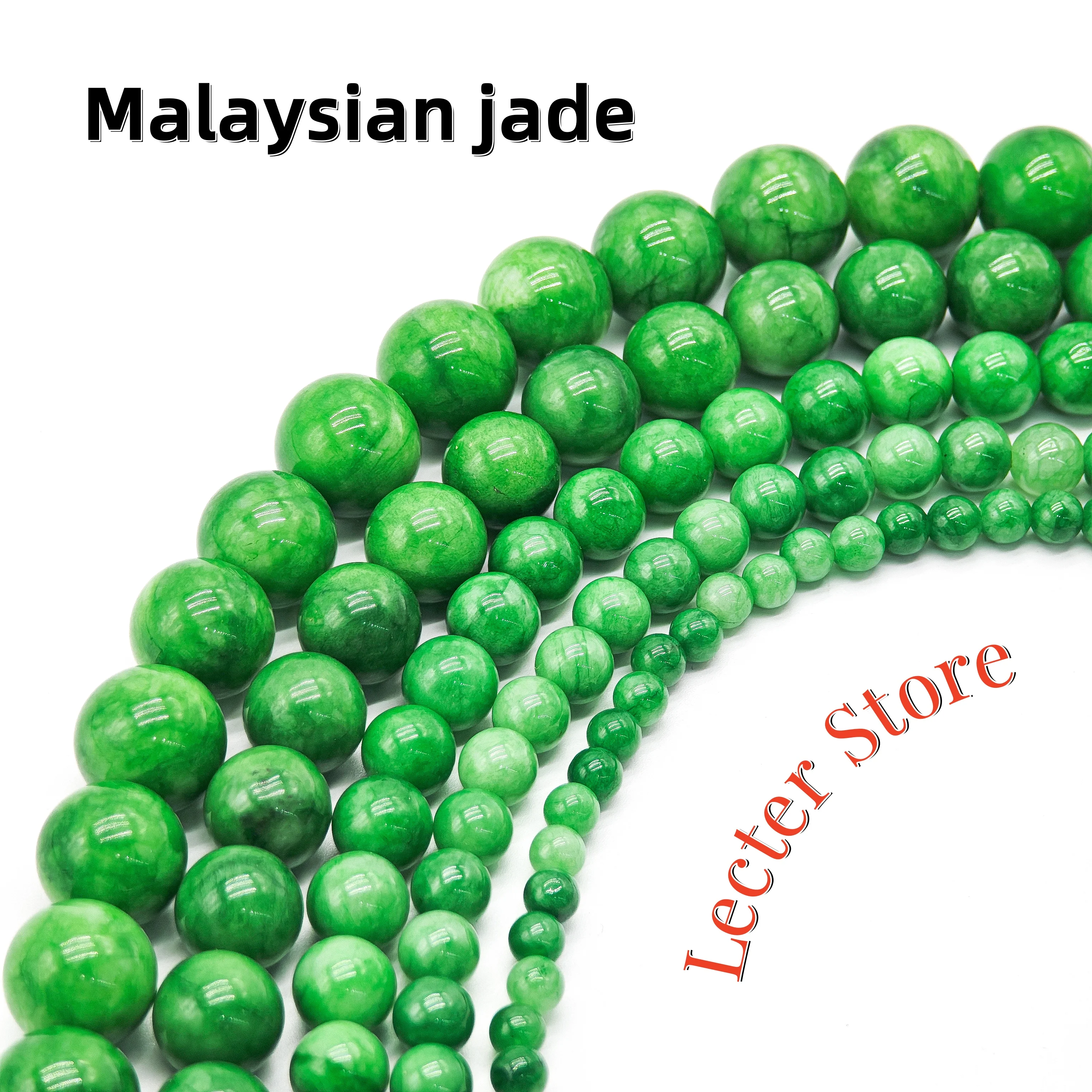 Natural Green Jade Round Beads 6mm8mm10mm12mm 14mm Suitable for DIY ...