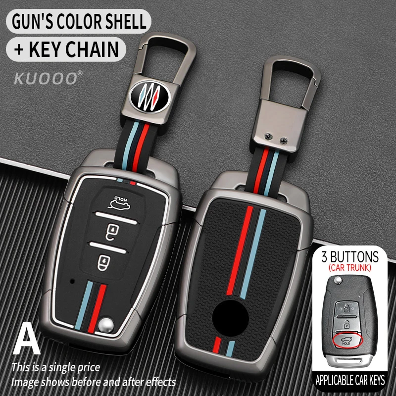 Metal-Car-Folding-Key-Case-Cover-Shell-Fob-For-SsangYong-Kyron-2-Sanka ...