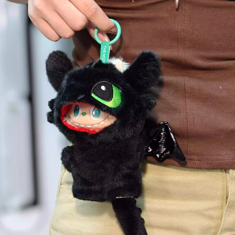 17cm Labubu Doll Clothes Accessories Cute Black Toothless Suit Vinyl ...