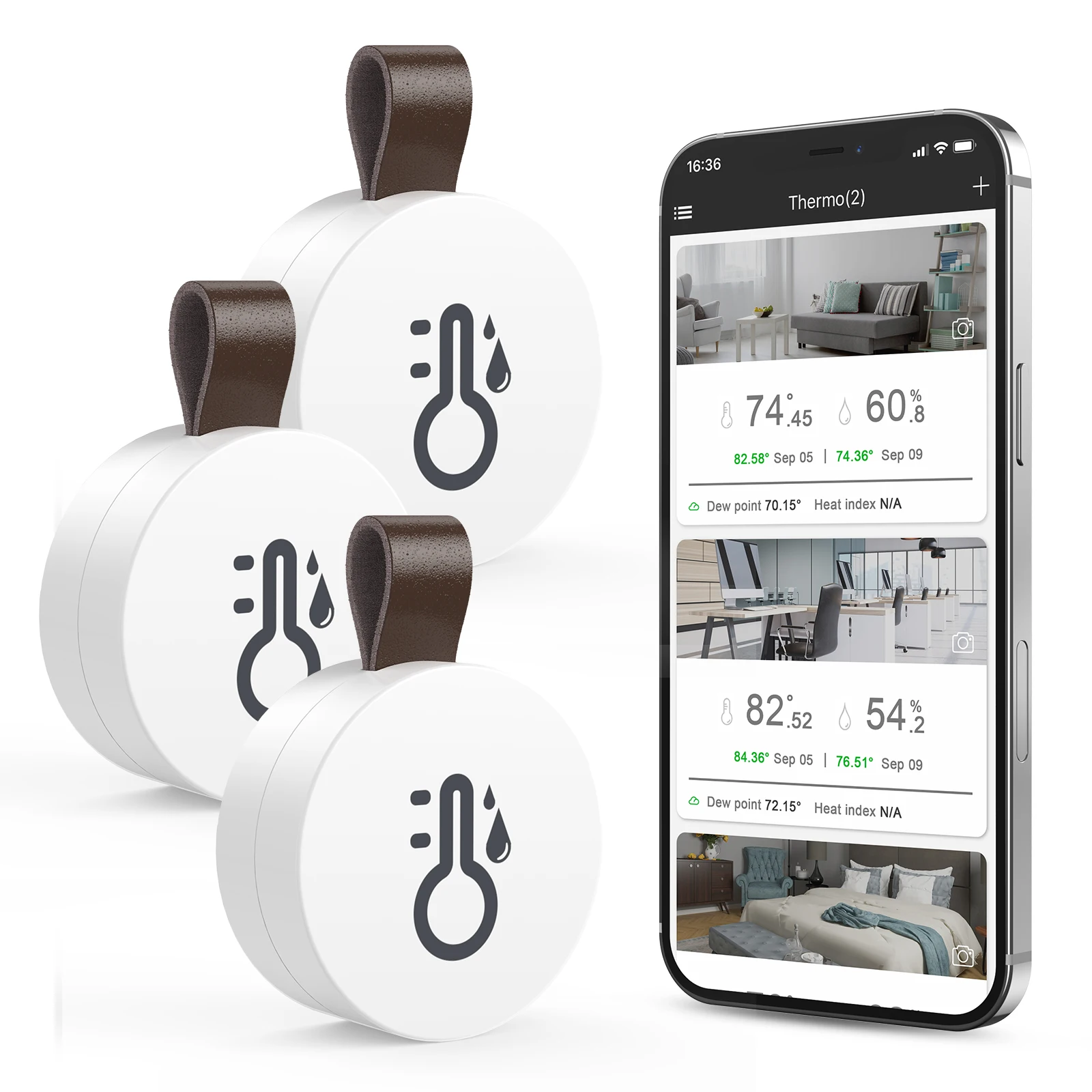 ORIA-Wireless-Thermometer-Hygrometer-3PCS-2PCS-Mini-Bluetooth-Indoor ...