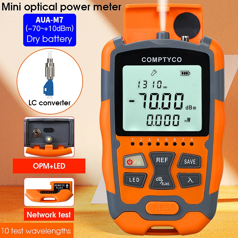 COMPTYCO Mini Optical Power Meter AUA M7/M5 OPM Fiber Optical Cable ...
