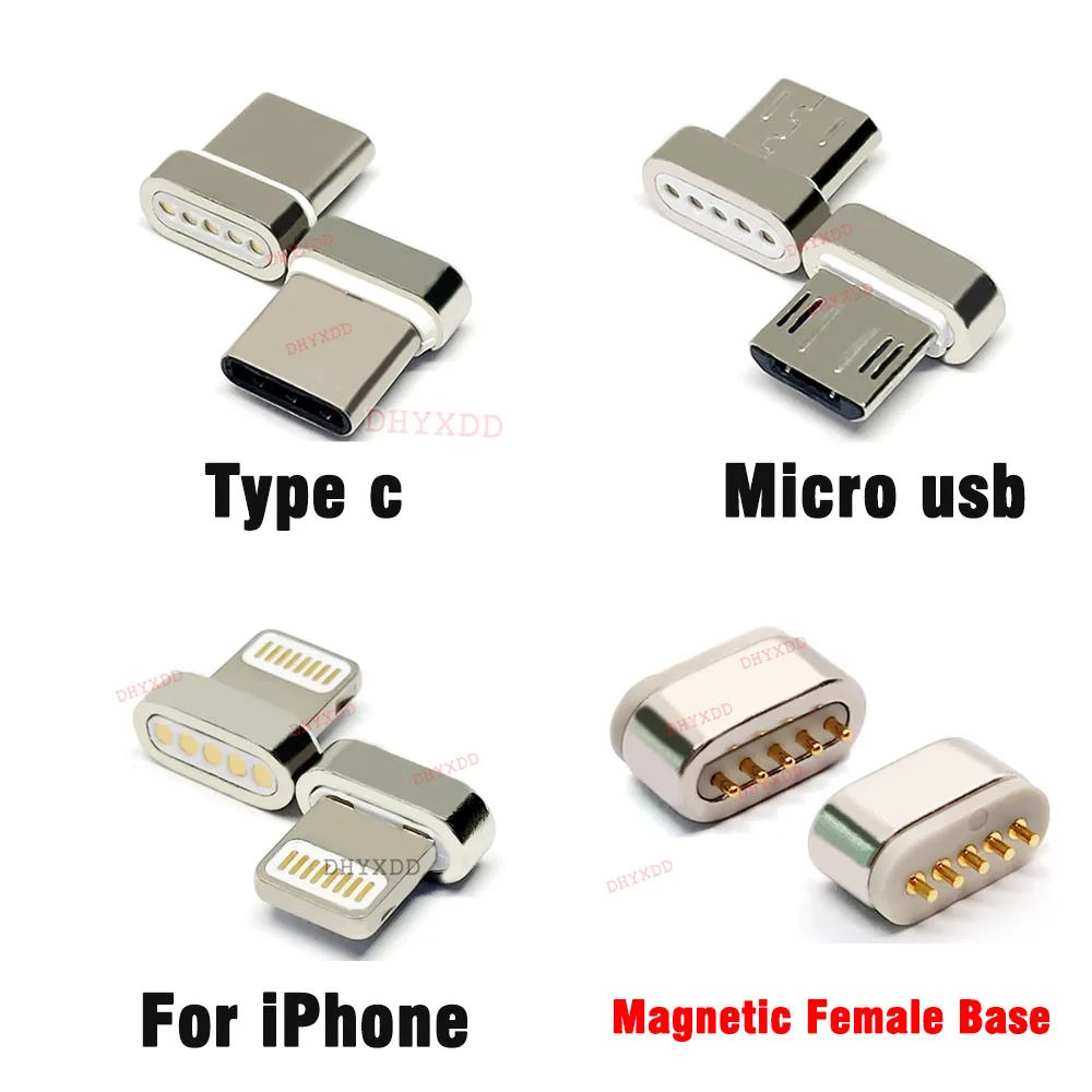 1pc 자기 충전 케이블 플러그 빠른 충전 Usb 마이크로 타입 C 자석 데이터 충전기 커넥터 잭 아이폰 Xiaomi 노트북