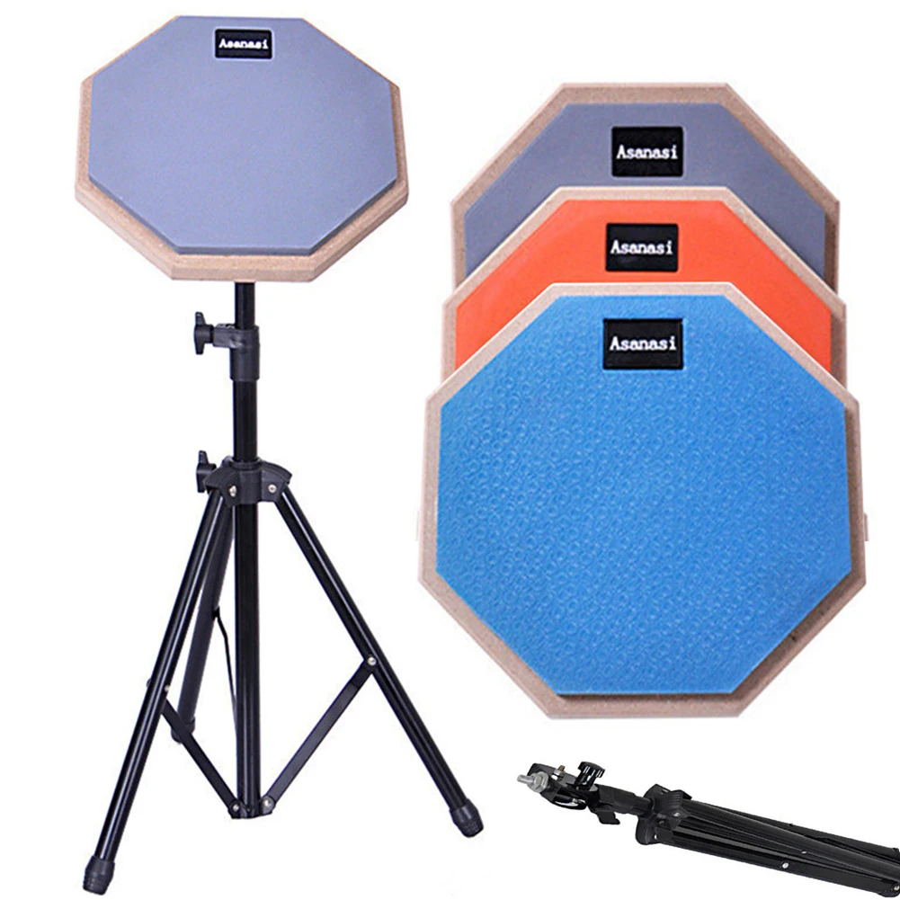 8-Inches-Drum-Practice-Pad-with-Adjustable-Stand-Silent-Practice-Drum ...