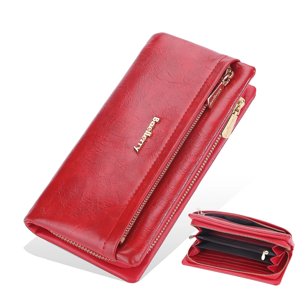 Women Long Zipper Large Capacity Purse | Large Red Women's Wallet ...