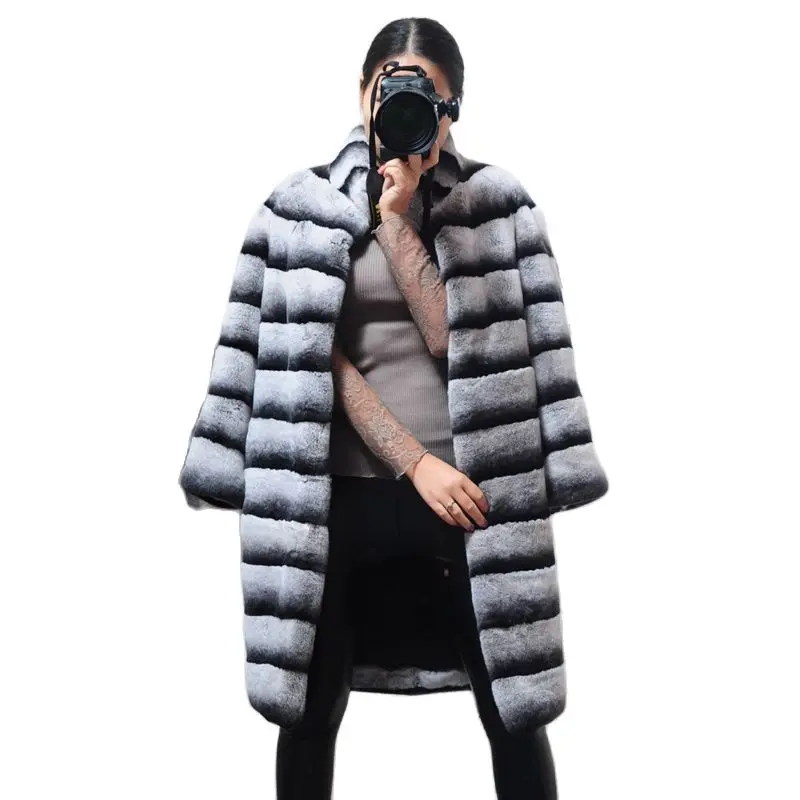 2022 luxo witner jaqueta feminina casaco de pele real natural rex pele de coelho outerwear ...