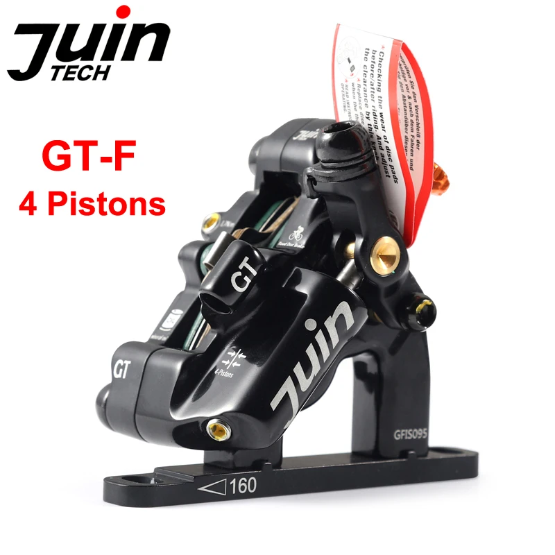 Juin Tech Gt F 4 피스톤 플랫 마운트 라인 풀 유압 디스크 브레이크 세트 캘리퍼 로드 Cx 그래블 듀얼 사이드