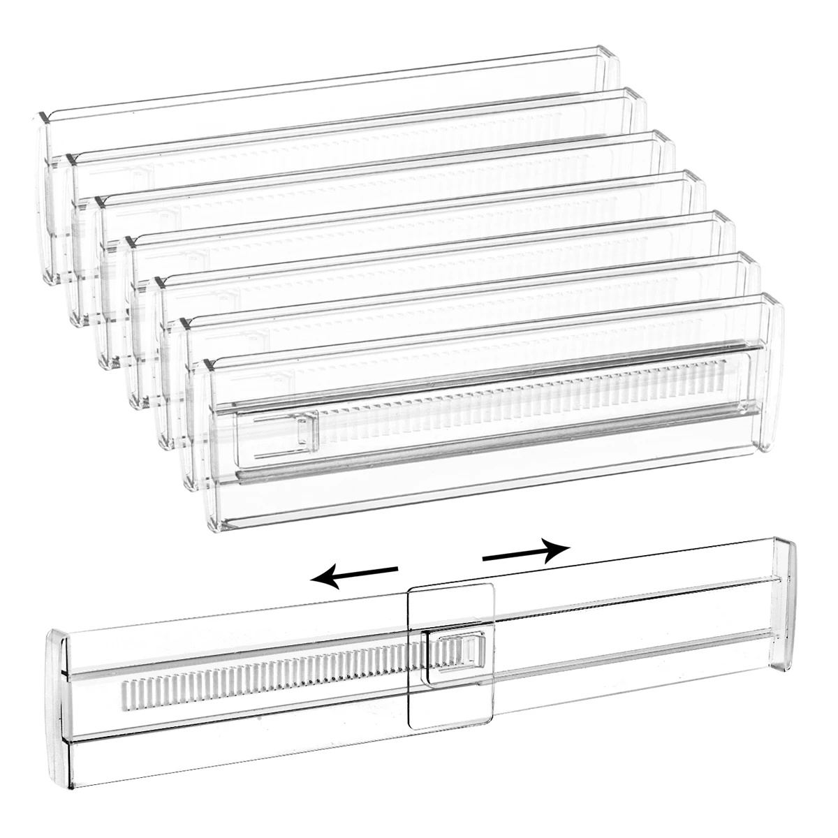 4-6-7-8Pcs-Clear-Drawer-Dividers-Expandable-Drawer-Organizer-Dividers ...