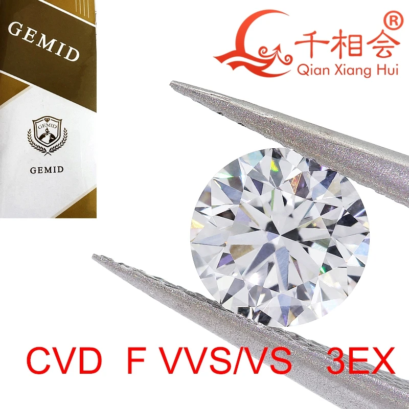 Round Lab Grown Diamond, Diamante CVD Pedra Solta, Laboratório Criado, 1.596CT VS Excelente 3EX ...
