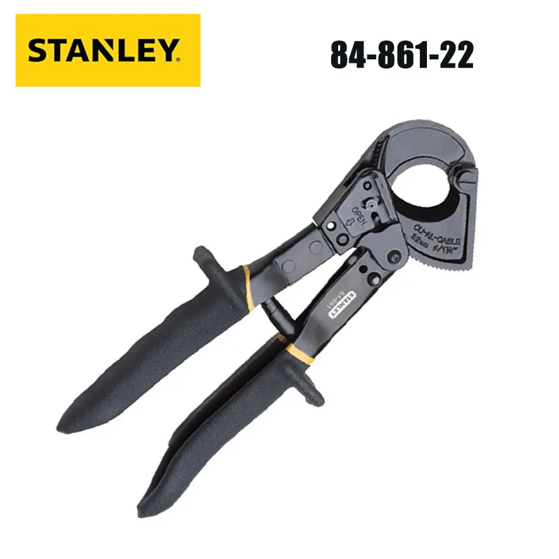 Stanley 84-861-22 Ratchet Type Cable Cutting Wire Pliers Electrician ...
