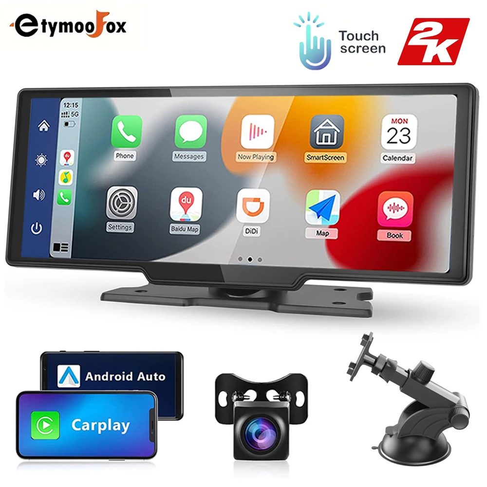 10-Wireless-CarPlay-Android-Auto-Car-Video-Players-Dash-Cam-With-AUX ...