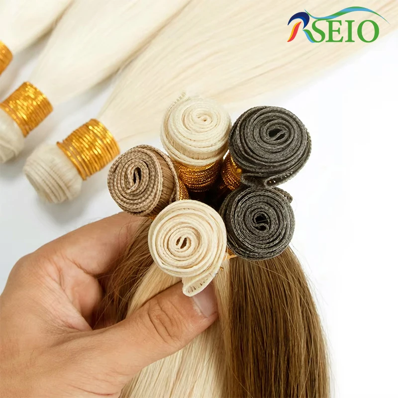 RSEIO Genius Weft Extensions 100% Real Human Hair Bundles Brown Blonde ...