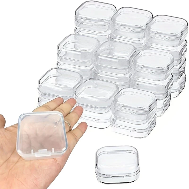 30-Packs-Clear-Small-Plastic-Containers-Transparent-Storage-Box-With ...