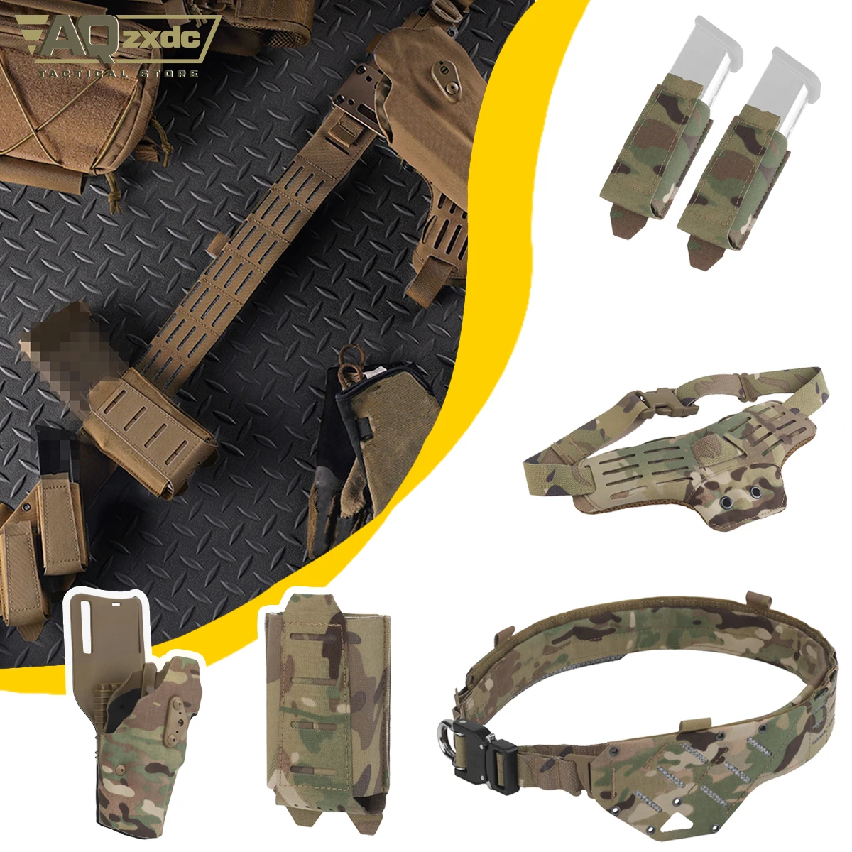 Tactical-ARC-Molle-Battle-Belt-with-2PCS-ARC-9mm-Mag-Pouch-5-56-Pouch ...