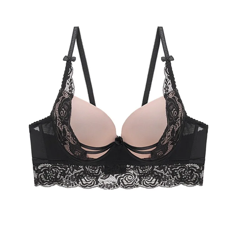 Sexy Lace Hollow Bra Invisible Bralette Sexy Lace Push Up Bras Black ...